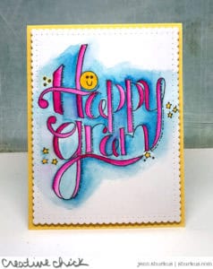 Watercolored Happy Gram {creative chick}