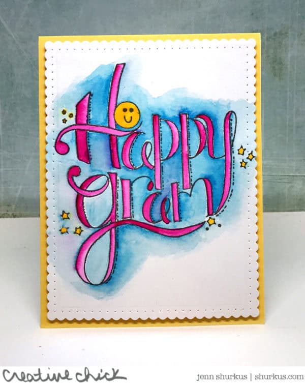 Watercolored Happy Gram {creative chick}