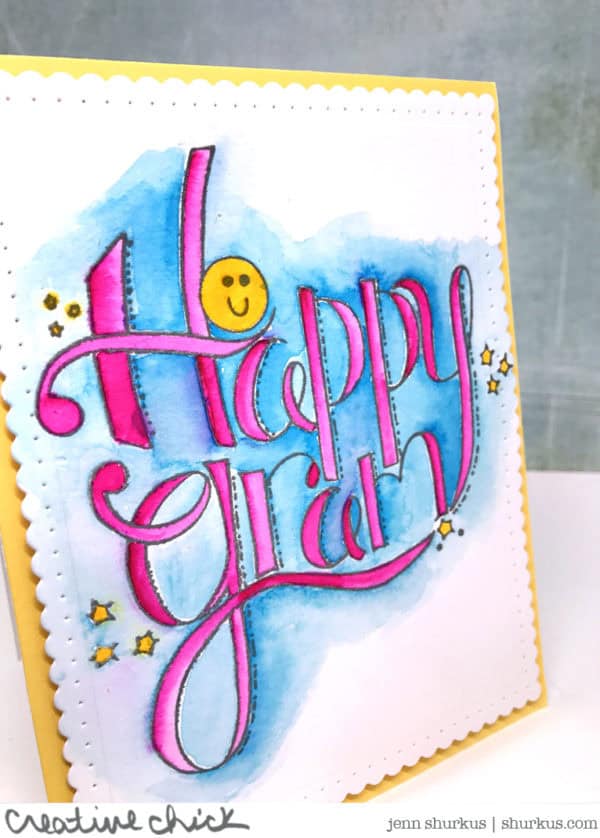 Watercolored Happy Gram {creative chick}