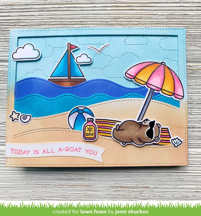 On The Beach Interactive Pivot Pop-Up Card, Lawn Fawn {creative chick}