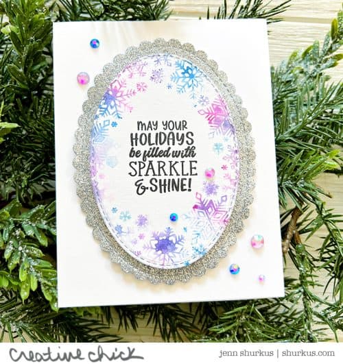 Make a Quick Stack of Snowflake Watercolored Cards {creative chick}