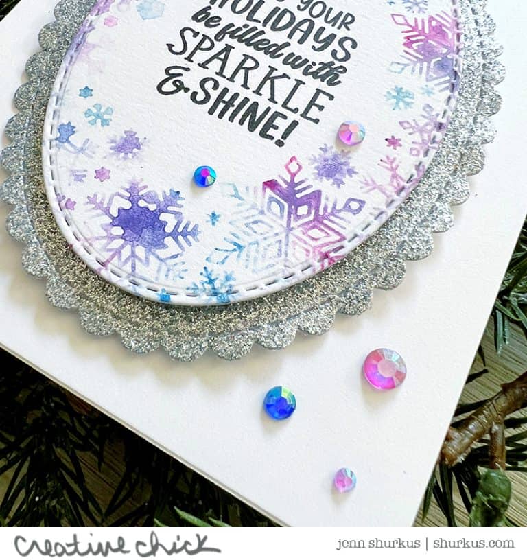 Make a Quick Stack of Snowflake Watercolored Cards {creative chick}