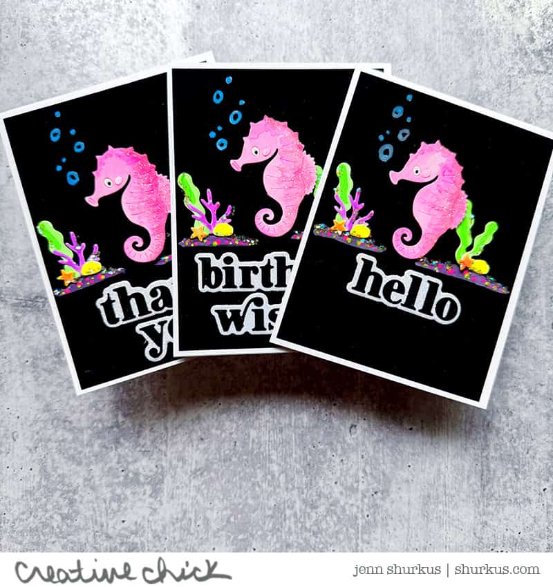 Seahorse Greetings, Spellbinders {creative chick}